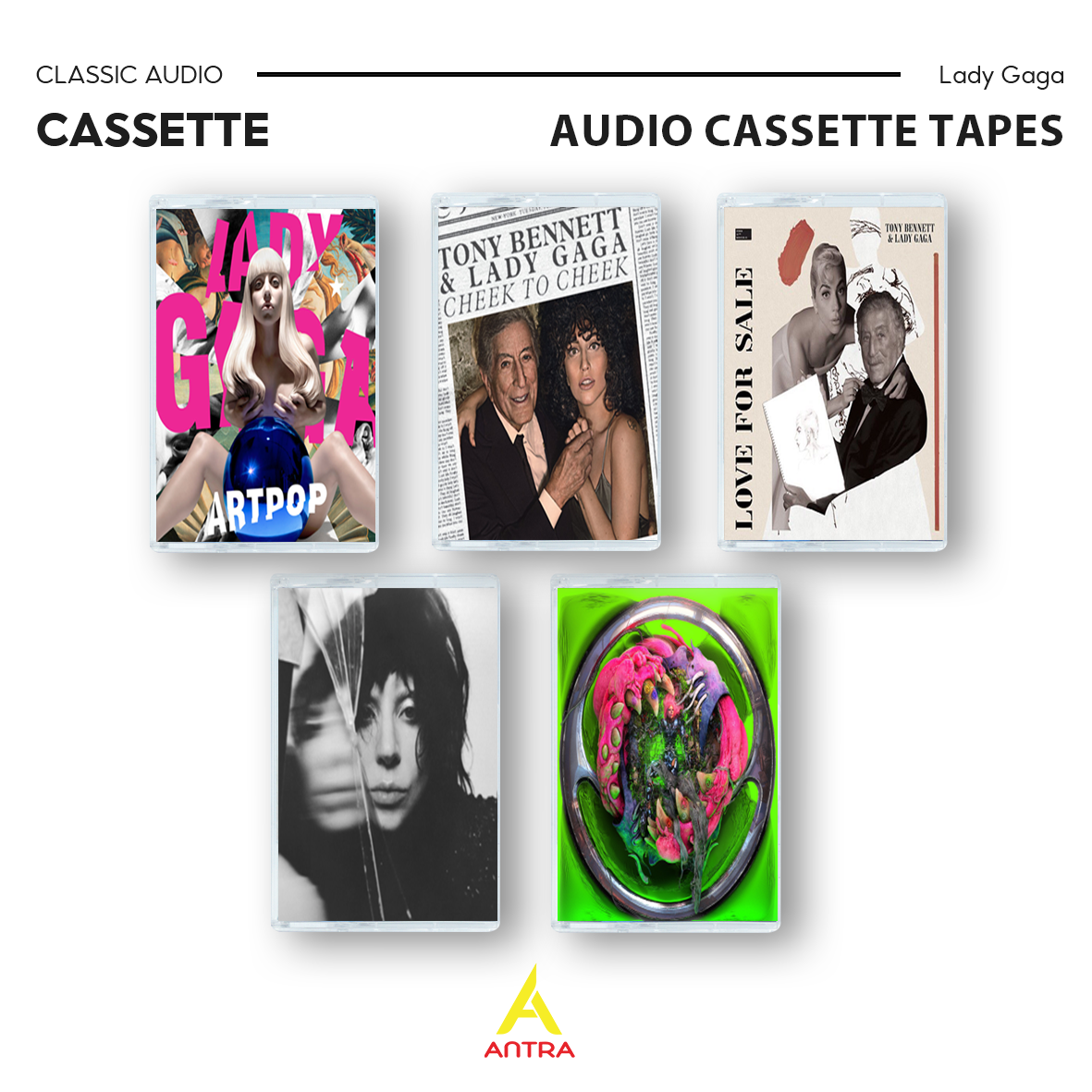 Lady Gaga Cassette Bundle | Retro Pop & Jazz Collectible Mixtape Set ...
